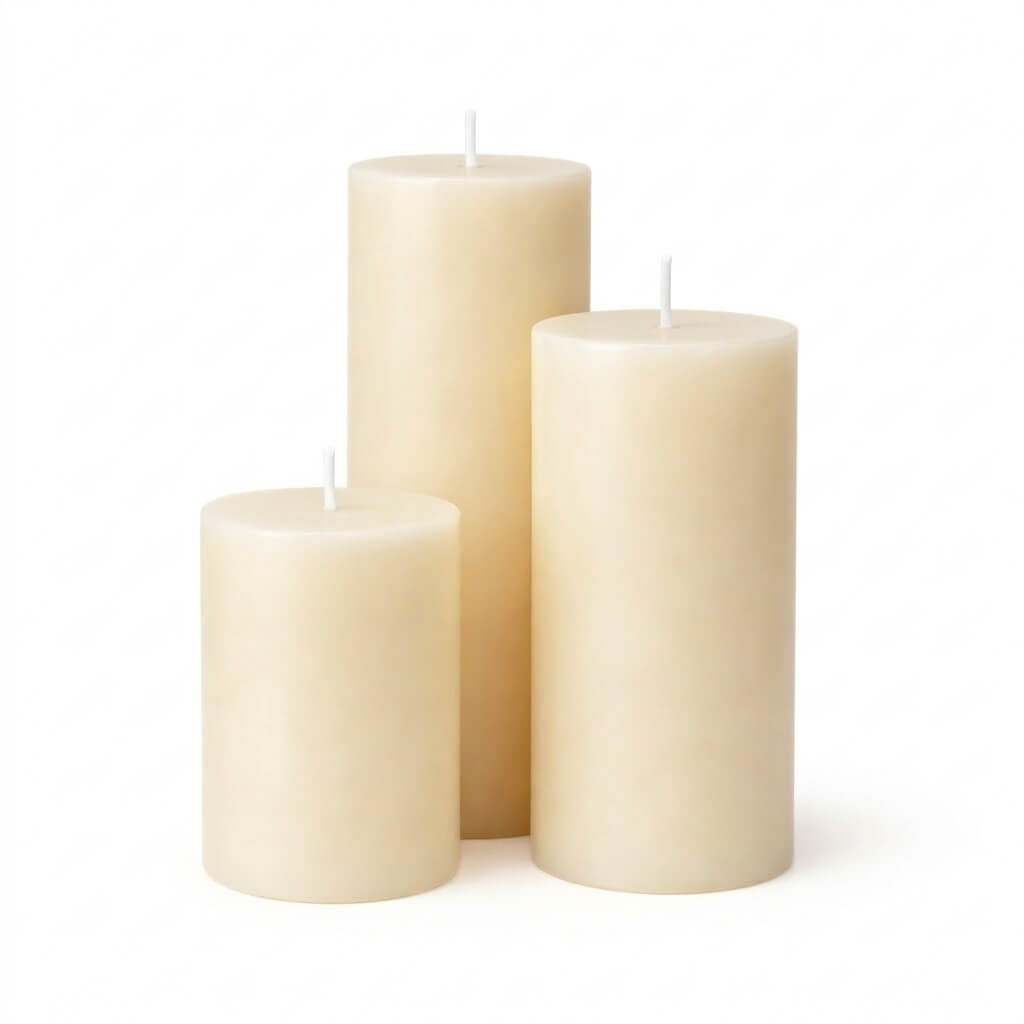 Richland Pillar Candles 4"x6", 4"x9" & 4"x12" Ivory Set of 3 - Quick ...